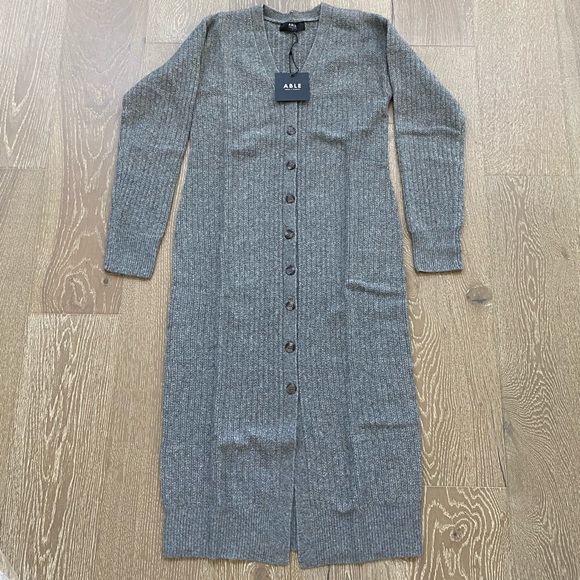 Able | Sweaters | Able Elizabeth Ribbed Midi Cardigan | Poshmark
